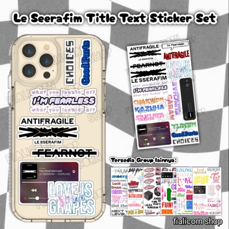 Sticker Le Sserafim Antifragile Title Text Kpop sakura eunchae kazuha chaewon yunjin hybe tumblr ...