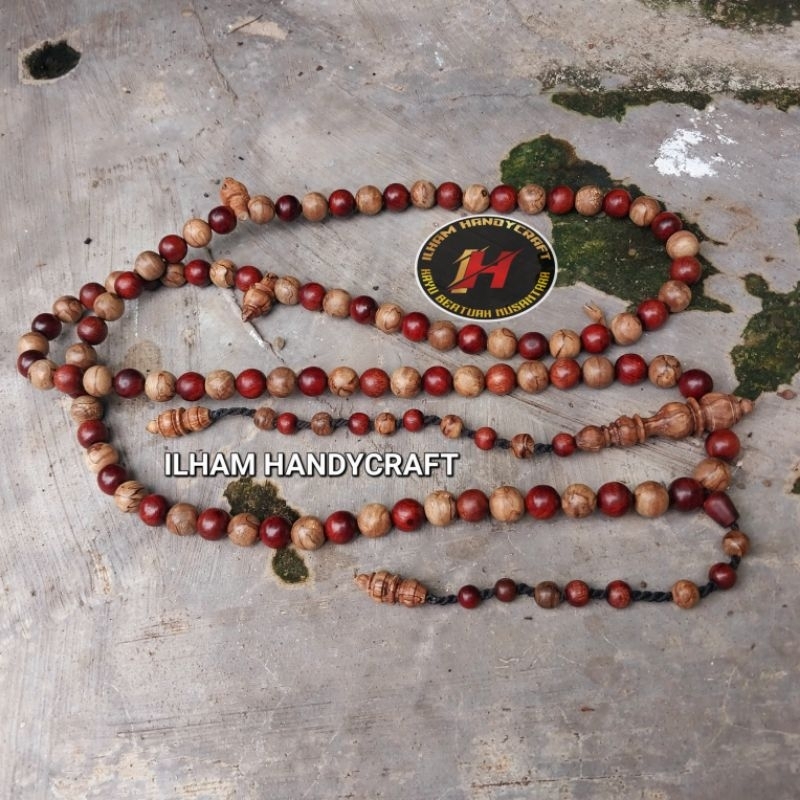 KAYU Muslim tasbih Combination Of 2 Types Of Archipelago Lucky Wood dim ...
