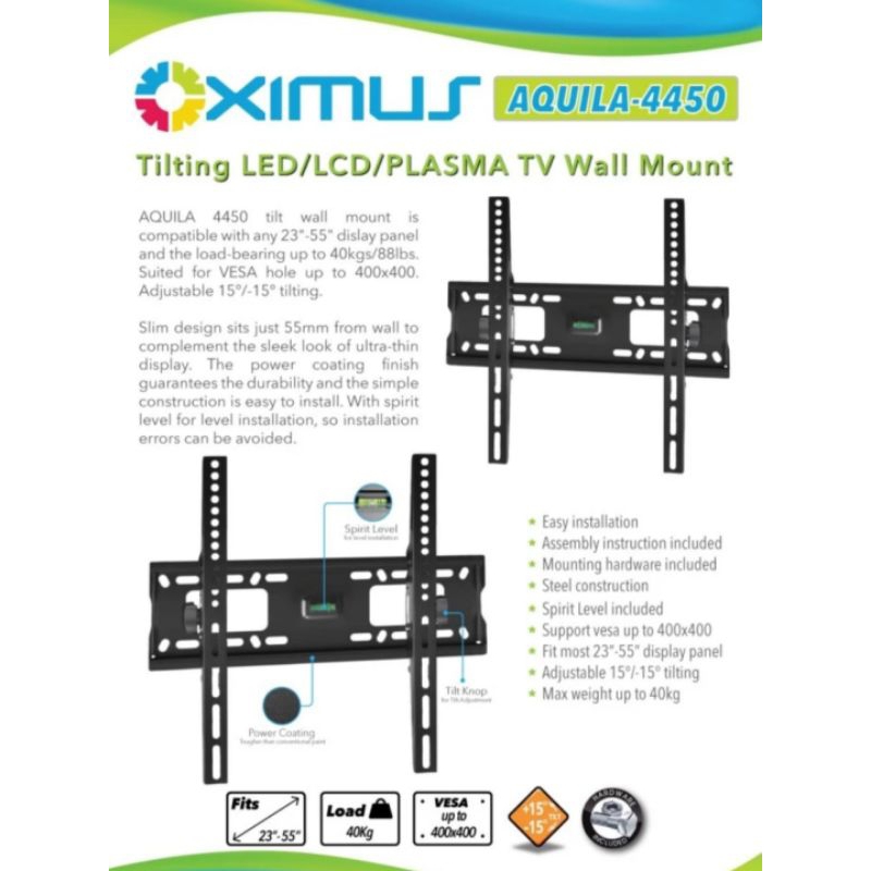 OXIMUS TV MONITOR BRACKET 4450 MONITOR TV 23 - 55 INCH | Shopee Malaysia
