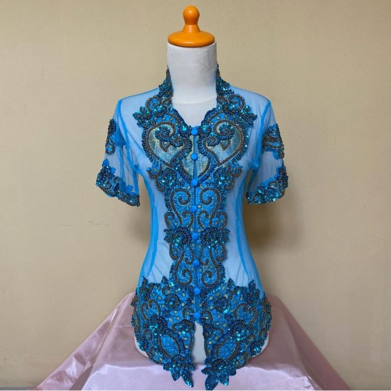 Ready Short Sleeve Full Sequin Kebaya / Short Embroidered Brocade ...