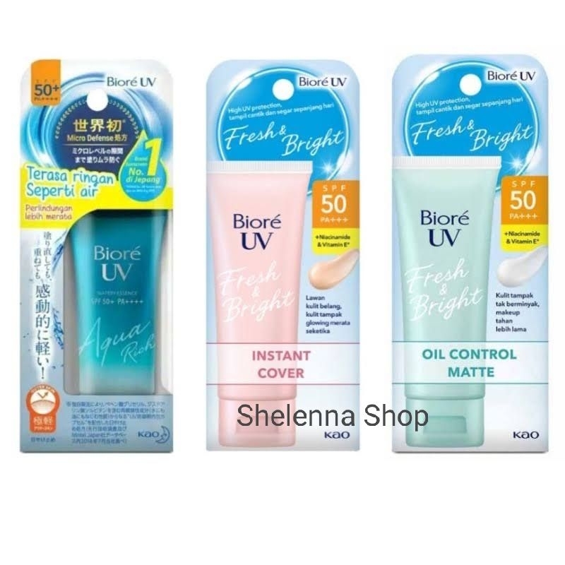 Biore UV Aqua Rich Watery Essence Sunscreen Skin spf 50+ fresh & bright ...