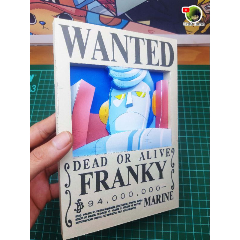 Franky One Piece Poster Bounty Hunter Wanted Papercraft DIY Extending ...