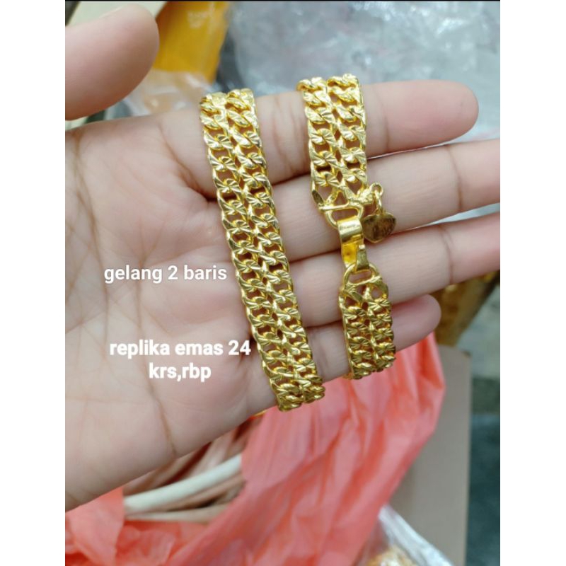 REPLIKA 24k gold replica bracelet, 2 row model | Shopee Malaysia