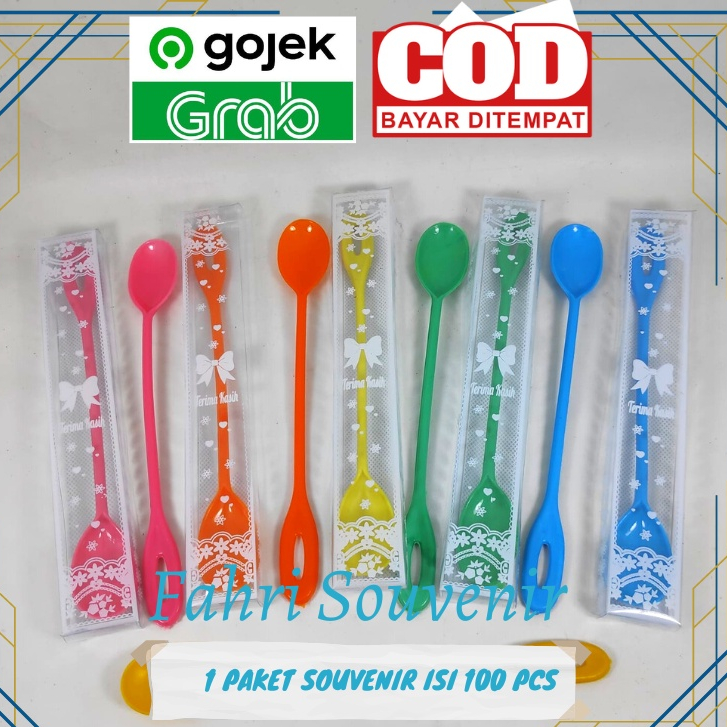 Mica Packed Juice Spoon Wedding Souvenirs contains 100 PCS | Shopee ...