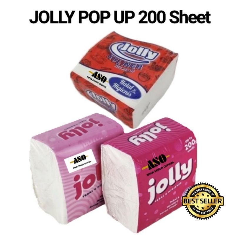 JOLLY POP up Tissue 2 Ply contains 200 sheets | Jolly Tissue | Shopee ...