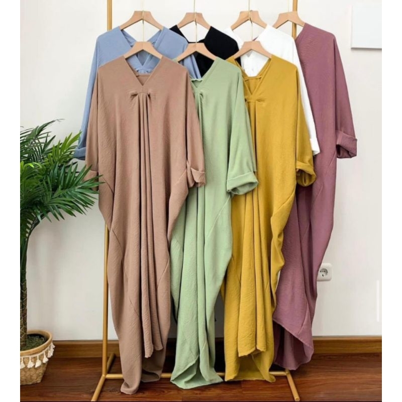 Kaftan Crinkle Airflow Premium/Gamis Crinkle/Kaftan Viral | Shopee Malaysia