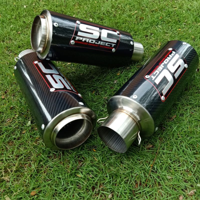 Racing exhaust sc project black carbon sticker slenser only inlet 50/51 ...