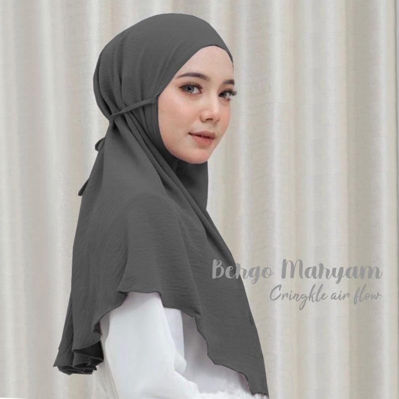 Maryam CRINKLE AIRFLOW HIJAB/MARYAM CRINKLE STRAP/INSTANT HIJAB SIZE M ...