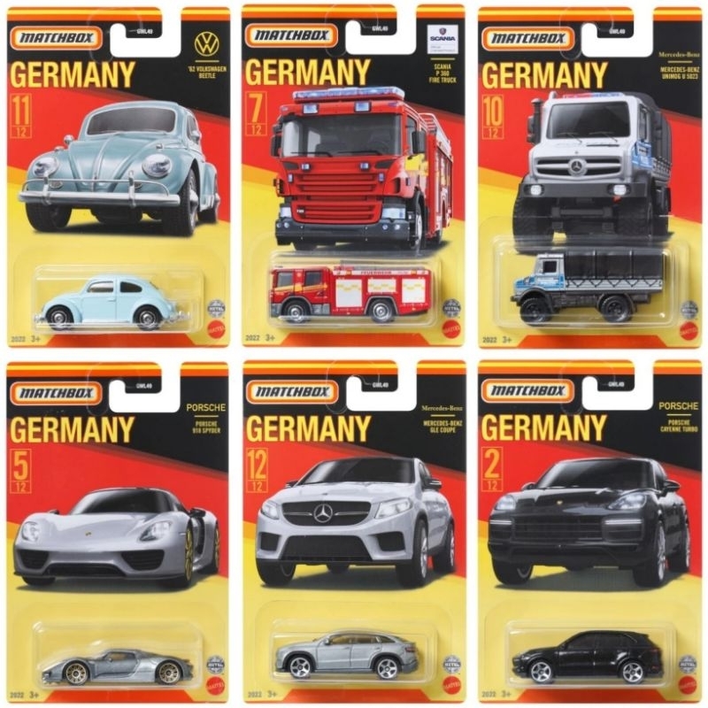Matchbox Germany Series Set 6 Volkswagen Beetle Mercedes Benz Unimog ...