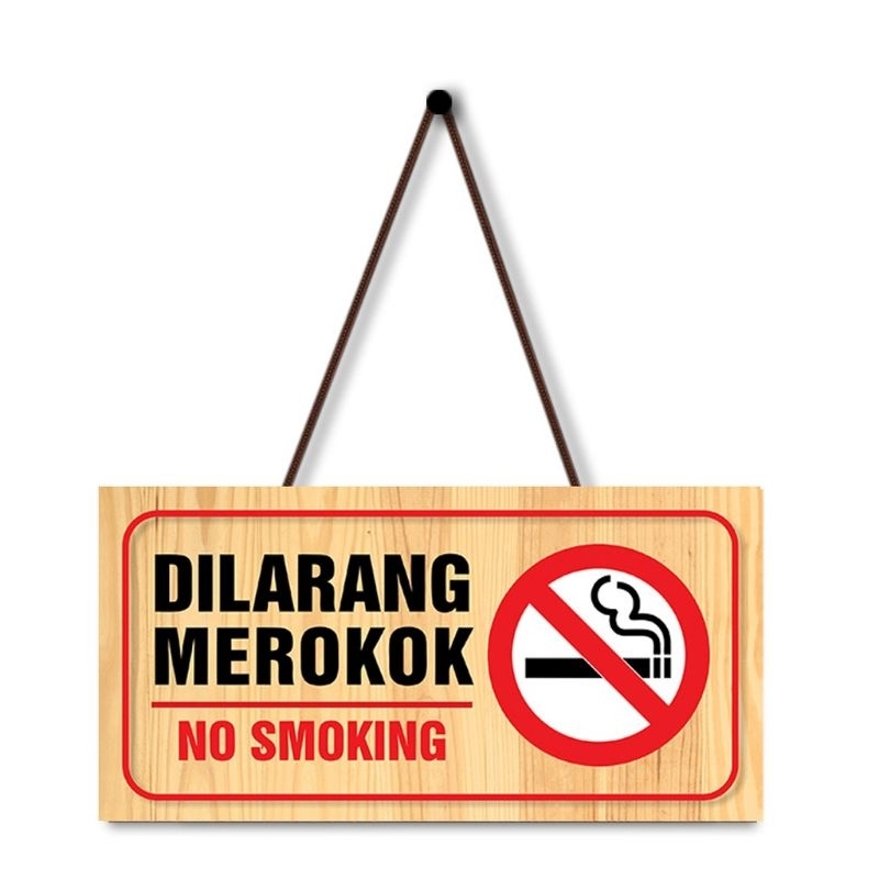 KAYU Hanging Warning Board Sign No smoking No smoking Wood | Shopee ...