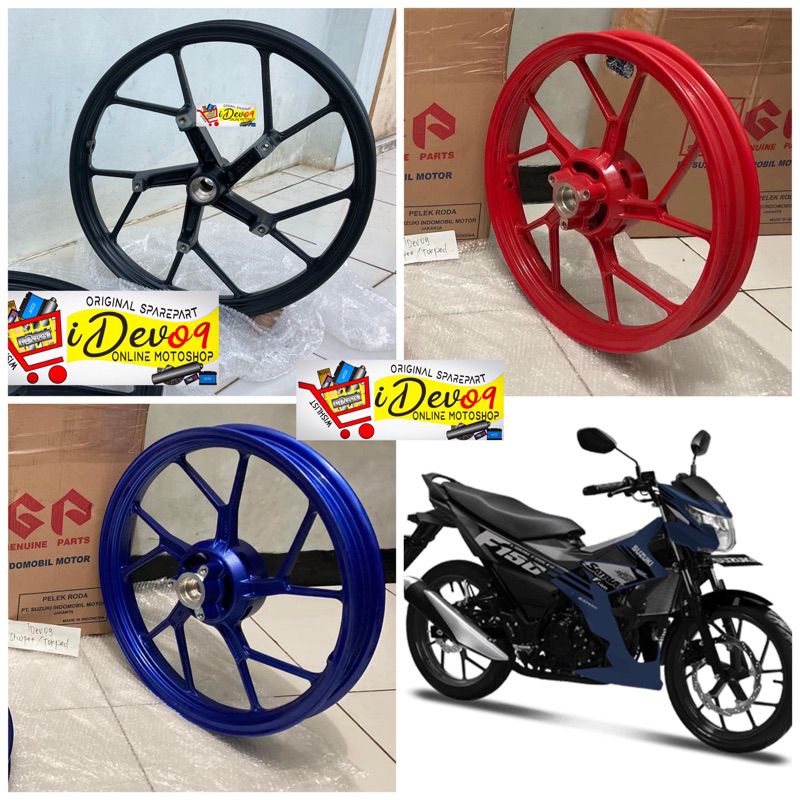 MERAH Black Red Blue Front Wheel Rims Satria Fu Fi Raider R150 Fi ...