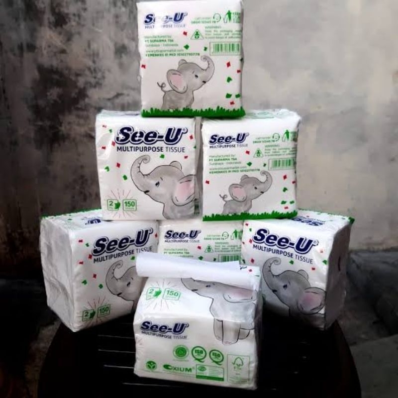 See U Pop Up Elephant Tissue 150 Sheet 1 Ply / 2 Ply Elephant Tissue ...