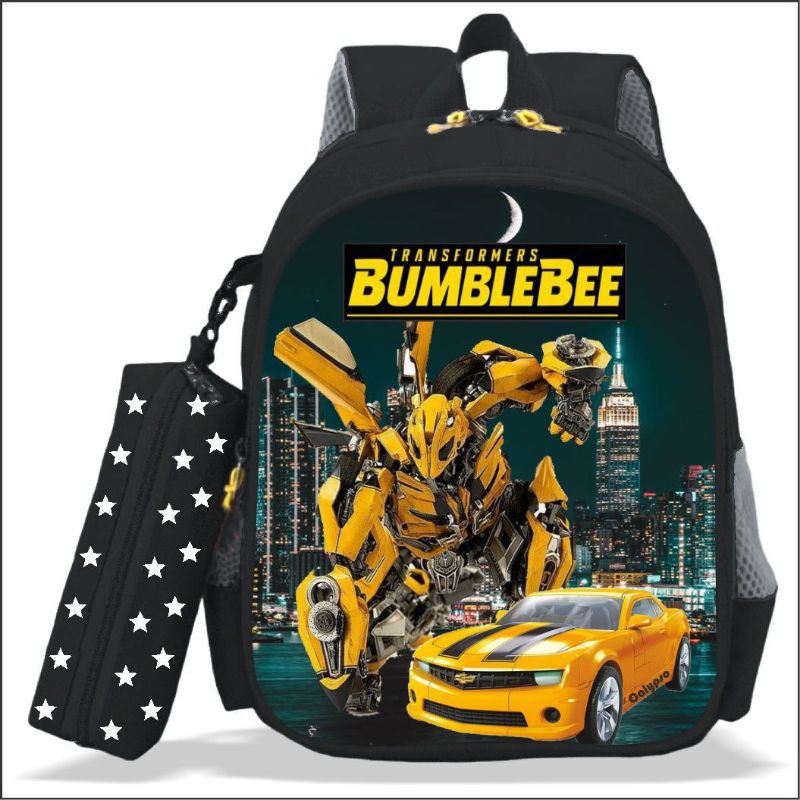 PREMIUM!! BumbleBee 2in1 Boys School Backpack Bonus Pencil Holder ...