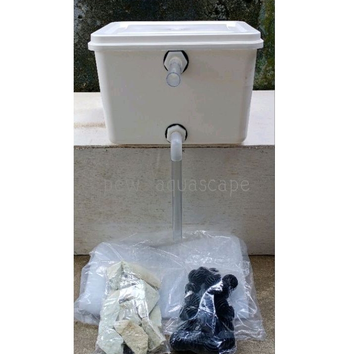 Aquarium fish pond filter bucket complete with koi pond filter media ...