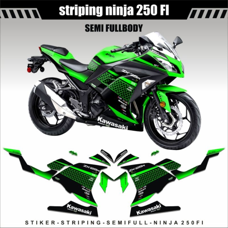 Decal STRIPING NINJA 250 FI SE SEMI FULL/KAWASAKI NINJA 250 FI ...