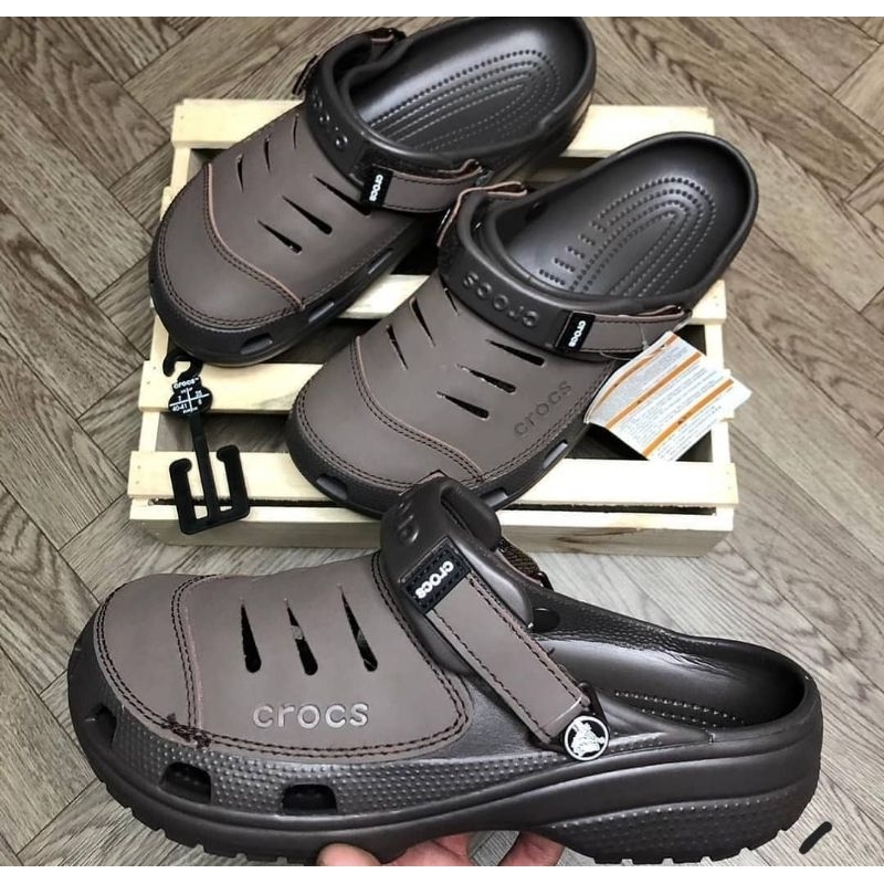 Crocs Yukon leather Clog/Sandals For Men Crocs Yukon leather | Shopee ...