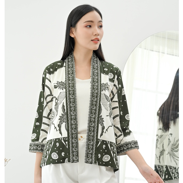 HIJAU Batik Outer 241 Batik Vest/ Batik Outer/ Batik Uniform/ Green ...