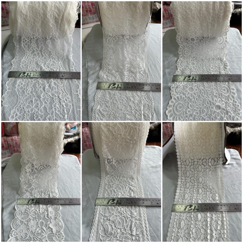 Beautiful bw(broken white) Stretch Lace 5000-7500/meter | Shopee Malaysia