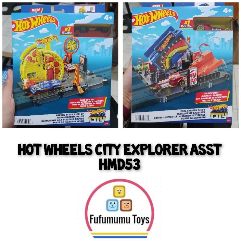 Hot Wheels City Explorer asst HMD53 Original Mattel Speedy Pizza Fuel ...