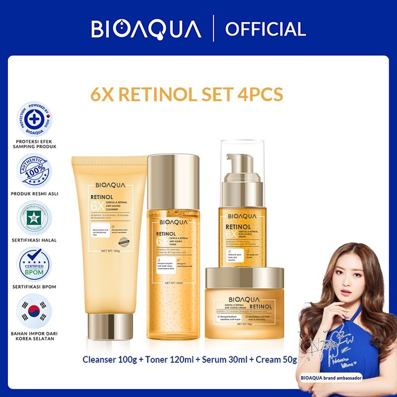 Bioaqua 6X Gentle-A Retinol Anti Aging Skincare Set Retinol Face Cream ...