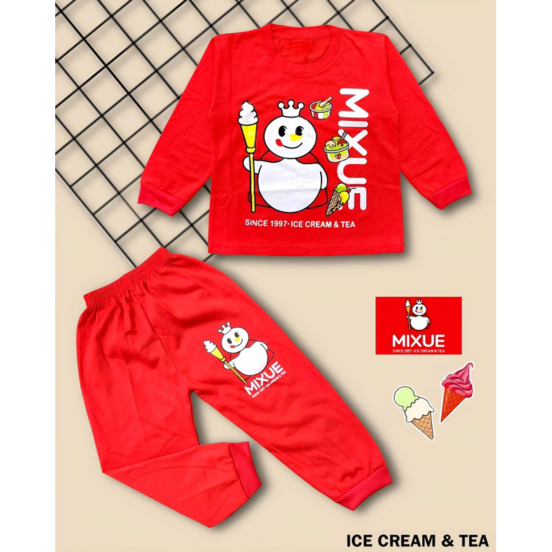 MERAH Newest LONG SLEEVED MIXUE CHILDREN'S SET RED COLOR MIXUE CLOTHES ...