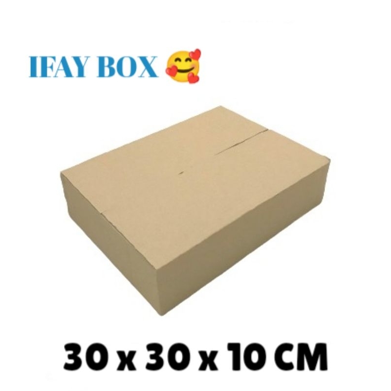 Cardboard box packing Size 30x30x10 cm single wall Plain | Shopee Malaysia