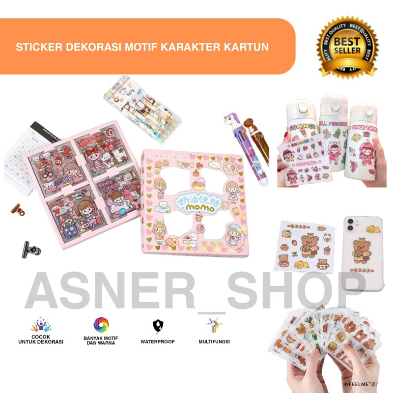 Momo stickers Waterproof Cartoon Character Sticker Motif Stickers, box ...