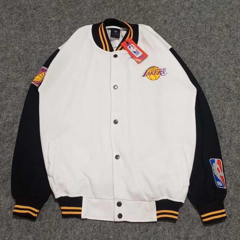PUTIH Lakers - White Varsity Jacket Premium NBA BASKETBALL Embroidery ...