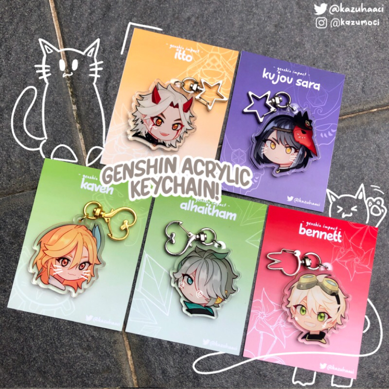 No RESTOCK] GENSHIN IMPACT ACRYLIC KEYCHAIN | Kaveh, alhaitham, ayato ...