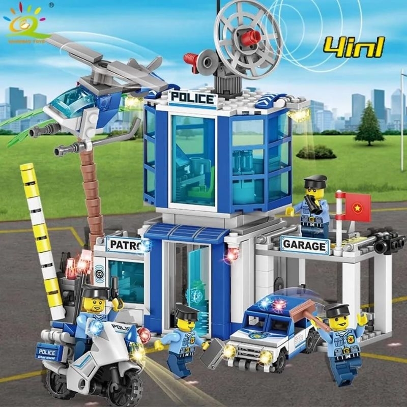 Educational Block Toys brick police car Office city police station car ...