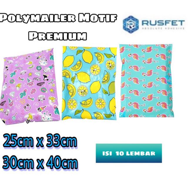 Plastic Polymailer Envelope Packing Polymailer Rusfet Premium contains 10 sheets / pack | Shopee ...