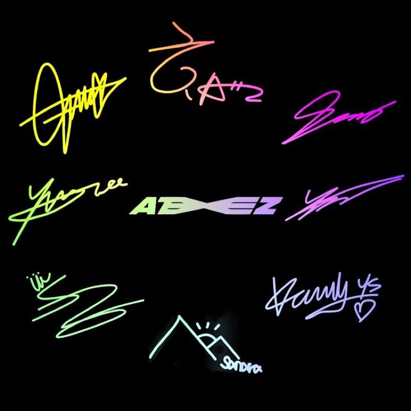 Ateez signature signature sign sign sign for atiny sticker (read ...