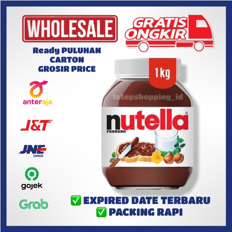 Nutella Jam 1kg / 1000gr - Chocolate Hazelnut Jam 1 kg / 1000 gr ...