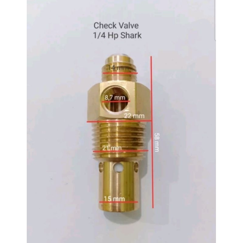 Check VALVE 1/4 hp SHARK AUTOMATIC SHARK compressor CHECK VALVE 1/4 hp ...
