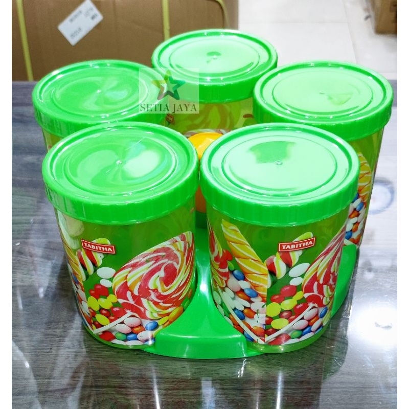 Tabitha ROTARY Jar SET Contains 5 Jars (1600ML)+1 Tray/Eid Jar SET ...