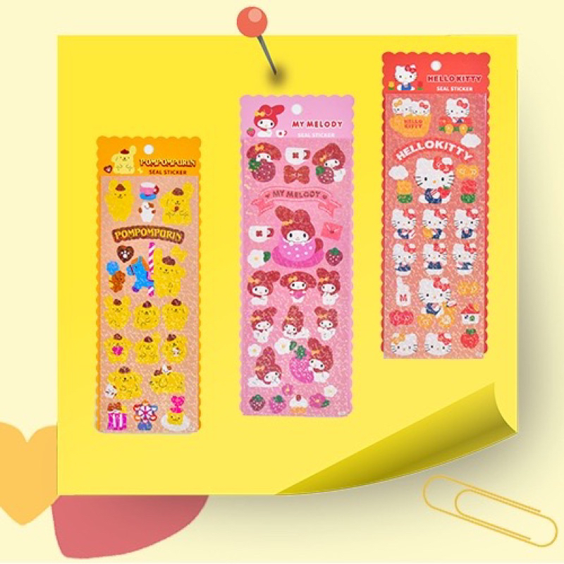 1 sheet sticker set kuromi pink melody black yellow pompurin purin ...