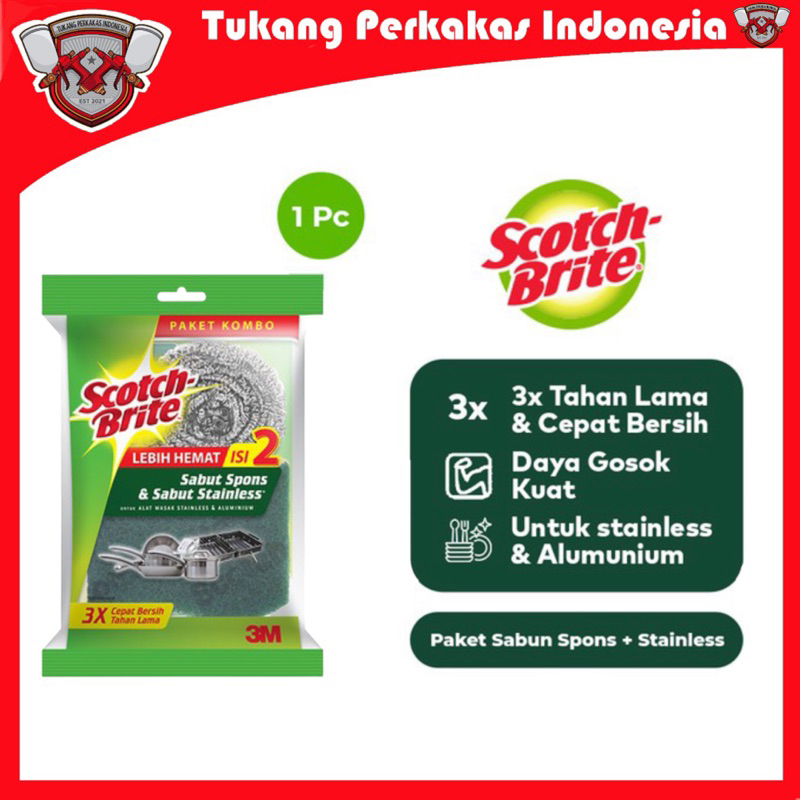 Scotch Brite 3m combo Dishwashing Sponge Coir+stainless Coir IS-C01 ...