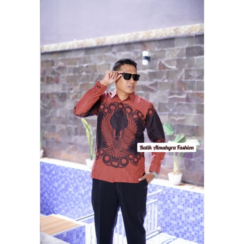 KEMEJA Men's Solo Batik Shirt With Garuda Kencana Motif Salemm | Shopee ...