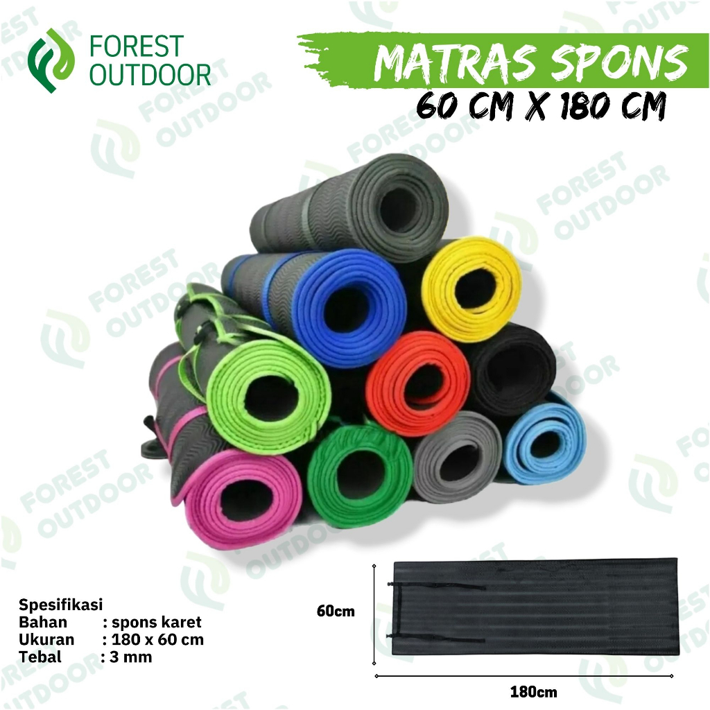 Rubber yoga mat sponge mat / camping Mat Size 180 x 60 cm Anti Slip ...