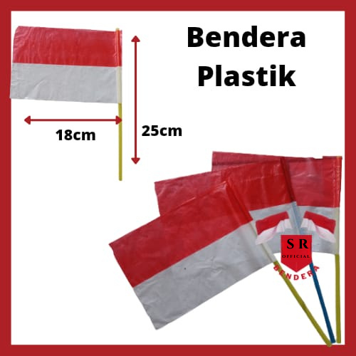 MERAH PUTIH Red And White Flag Square Box Straw Pole Small Plastic Red ...