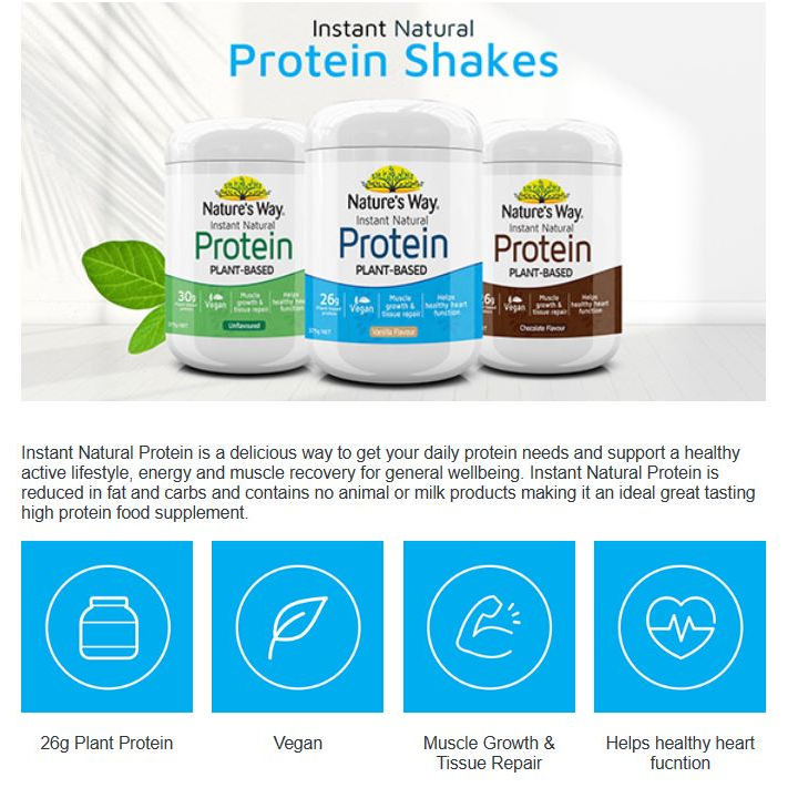 Nature's Way Protein Powder 375g/Chocolate/Protein Muscle/Proteim shake ...