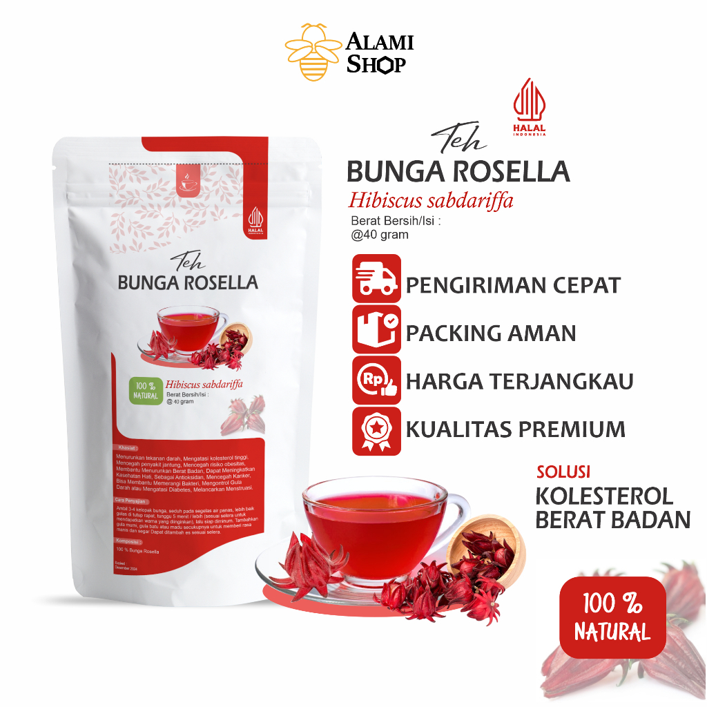 Rosella Dried Roselle Flower Tea Weight Loss And Cholesterol Contents ...