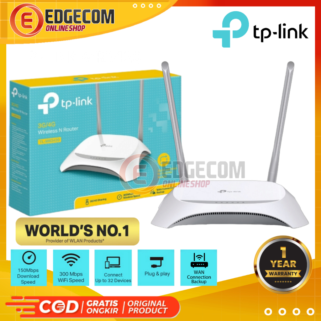 TP-LINK TL-MR3420 3G/4G 300Mbps Wireless N Router | Shopee Malaysia