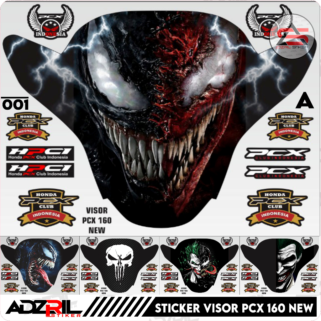 Winshield visor sticker for honda pcx 160 new character / cool ...