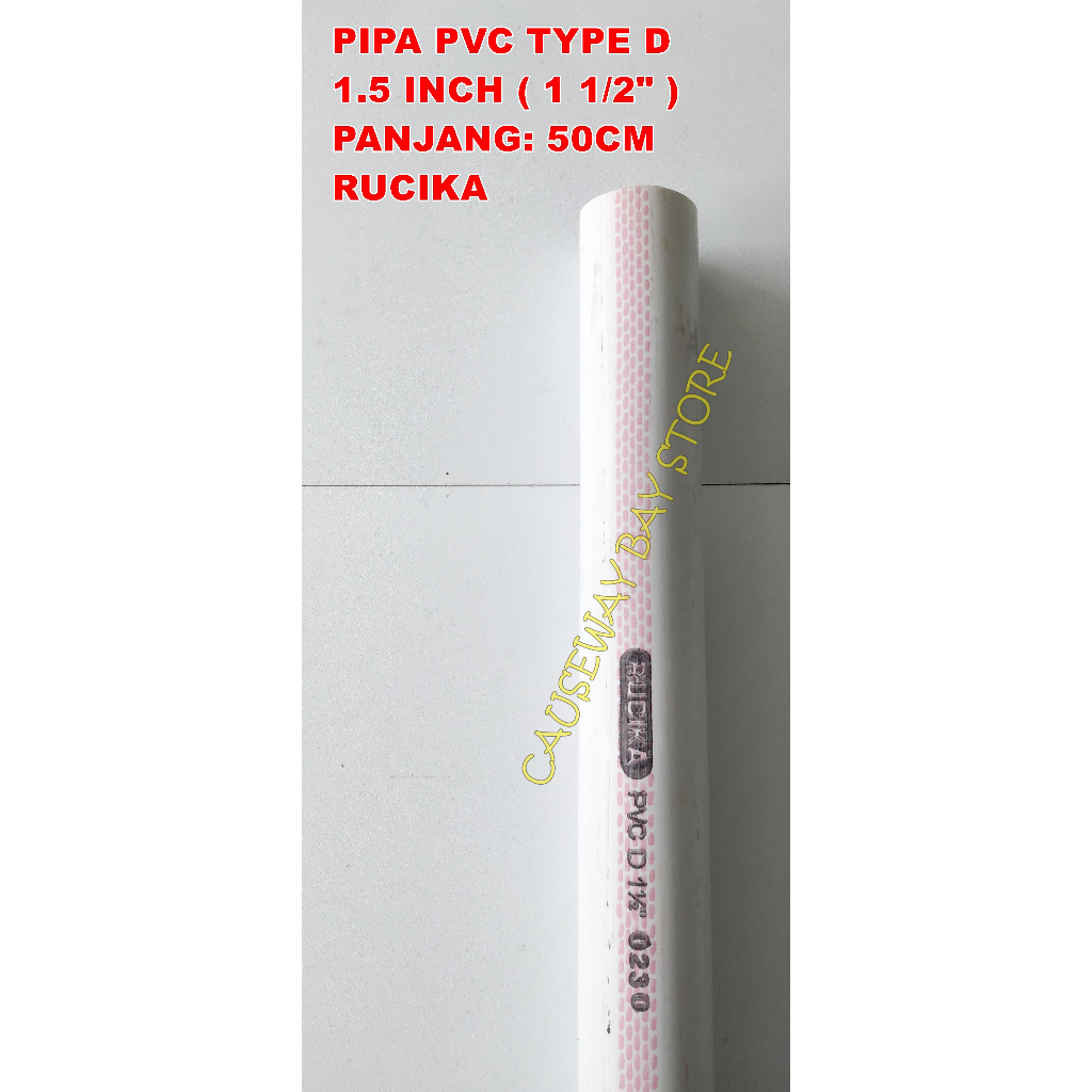 PVC PIPE 1 1/2 INCH TYPE D LENGTH 50CM WHITE RUCIKA | Shopee Malaysia