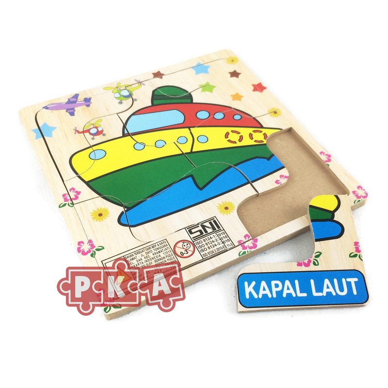 KAYU Wooden Puzzle Marine Ship Fire Boat Ship Children's Educational ...