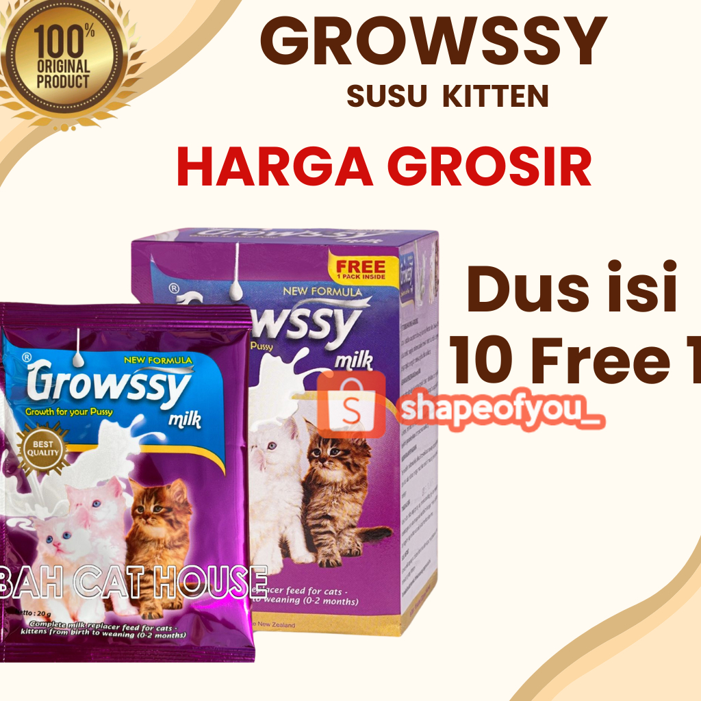 Growssy Cat Milk 1 Box Contains 10 Free 1 Sachet Growsy Kitten Cat Milk ...