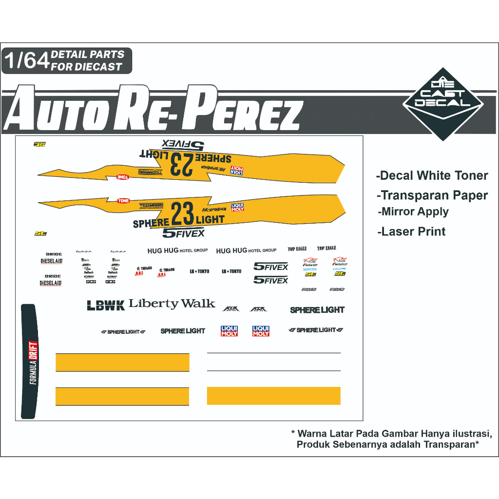 [WHITE Toner] DECAL HOTWHEELS WHITE TONER AUTOREPEREZ - LIVERY R35 LBWK ...