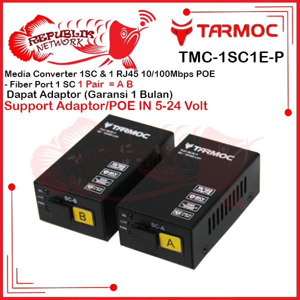 Tarmoc TMC-1SC1E-P | 1 FO 1 LAN 10/100Mbps POE IN 5-24V HTB 3100 A+B ...