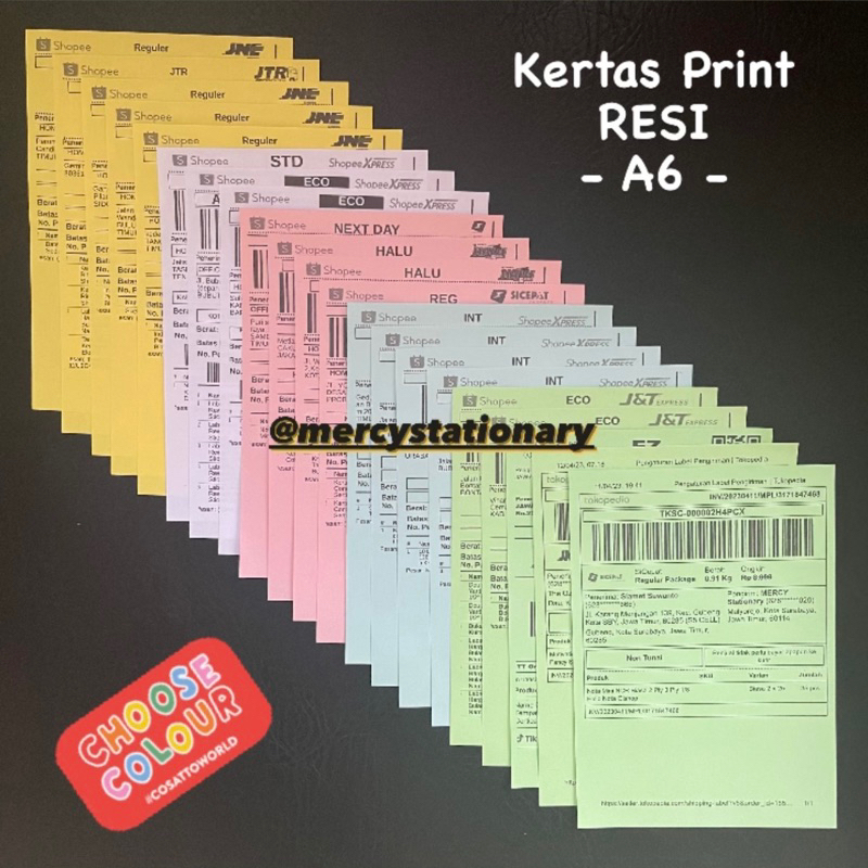 500 Sheets - HVS A6 Receipt Paper 70 Gsm 60 Gr Olshop Receipt Printing ...